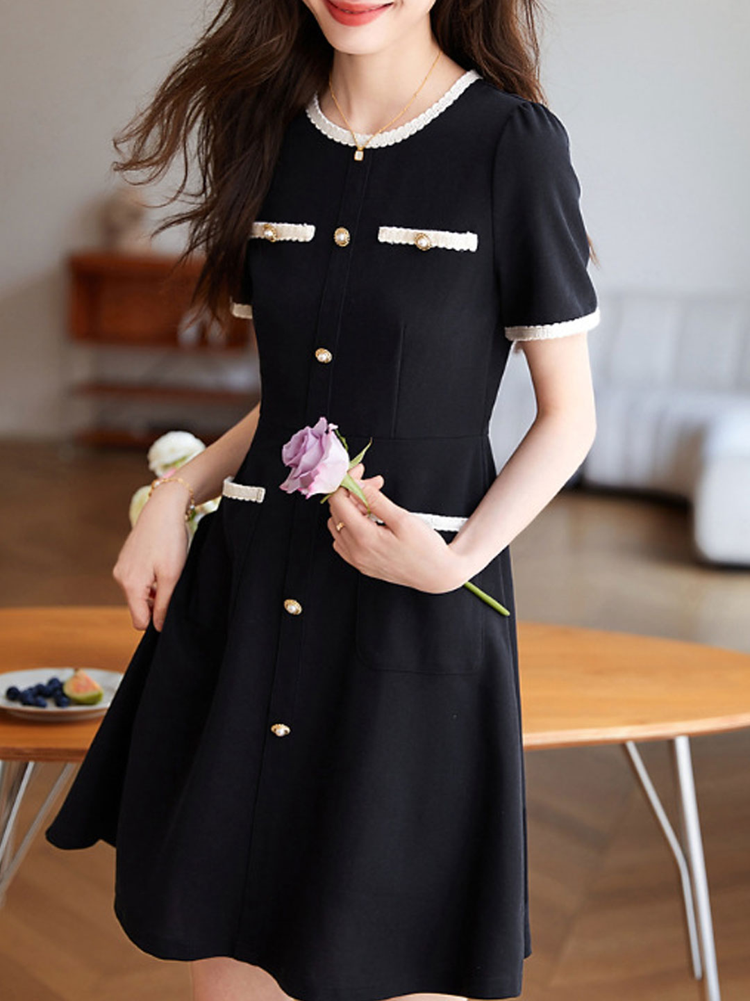 Kylie Classic Webbing Panel Dress – Roselili